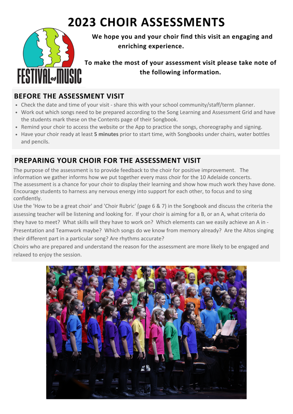 Choir Assessment | Primary Schools Music Festival